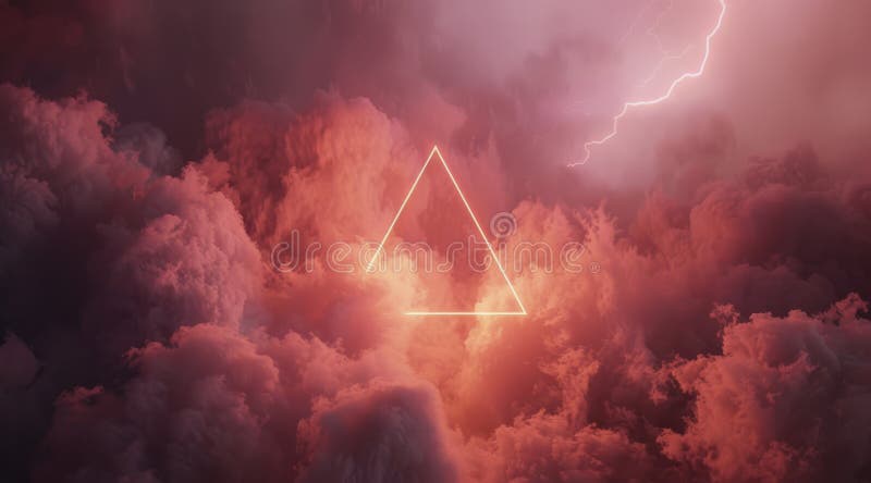 Triangle Shape Floating in Pink Clouds Stock Photo - Image of colorful ...