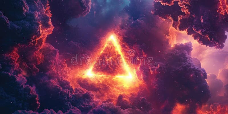 A Triangle Shape Forms in the Clouds, Perfect for Use in Backgrounds or ...