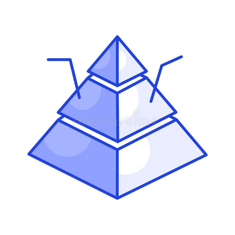 Triangle Shape Graph, Vector Design of Pyramid Infographics, Pyramid ...