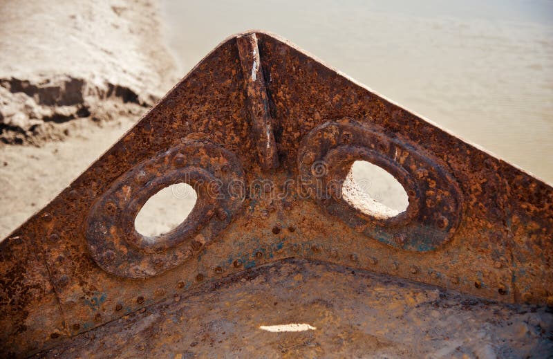 A Triangle Shape Iron Object of a Ship Stock Image - Image of yellow ...