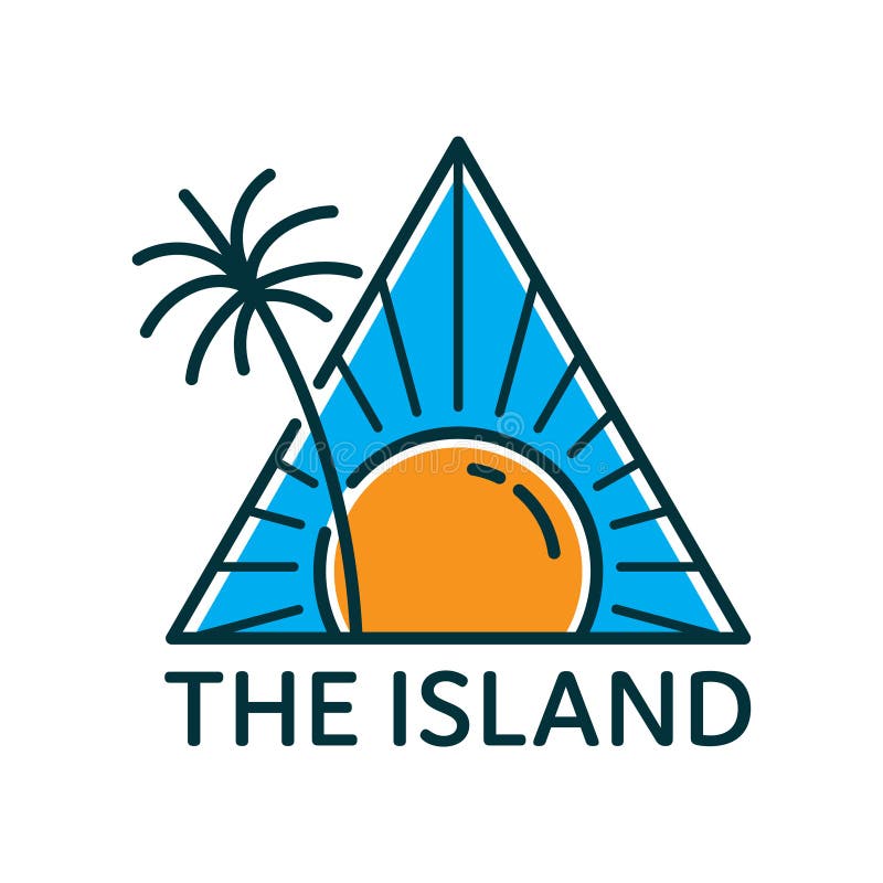 Triangle Shape Island Logo Design Stock Vector - Illustration of logo ...