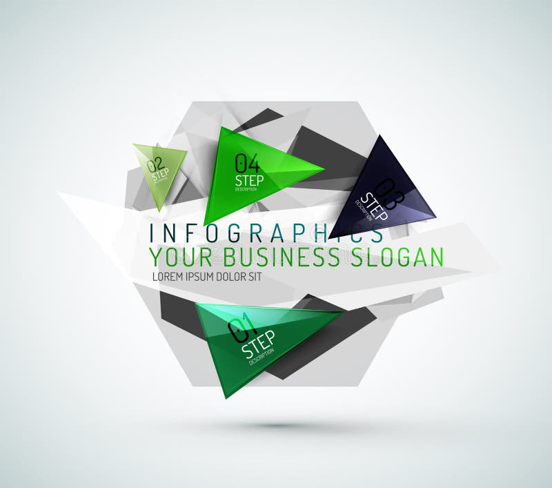 Triangle Shape Modern Paper Infographics Stock Vector - Illustration of ...