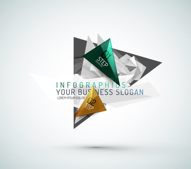 Triangle Shape Modern Paper Infographics Stock Vector - Illustration of ...