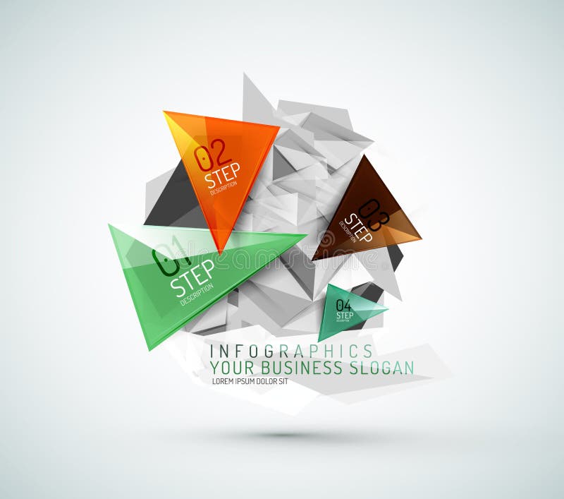 Triangle Shape Modern Paper Infographics Stock Vector - Illustration of ...