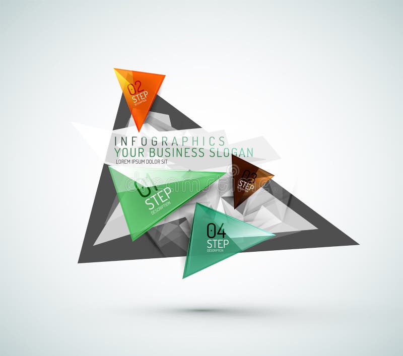 Triangle Shape Modern Paper Infographics Stock Vector - Illustration of ...