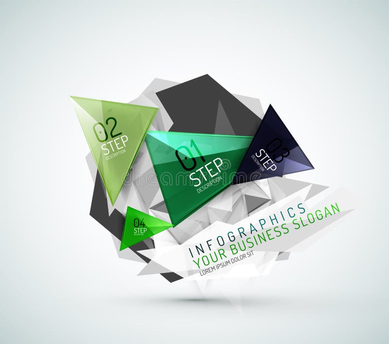 Triangle Shape Modern Paper Infographics Stock Vector - Illustration of ...