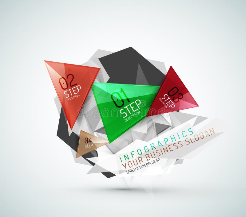 Triangle Shape Modern Paper Infographics Stock Vector - Illustration of ...