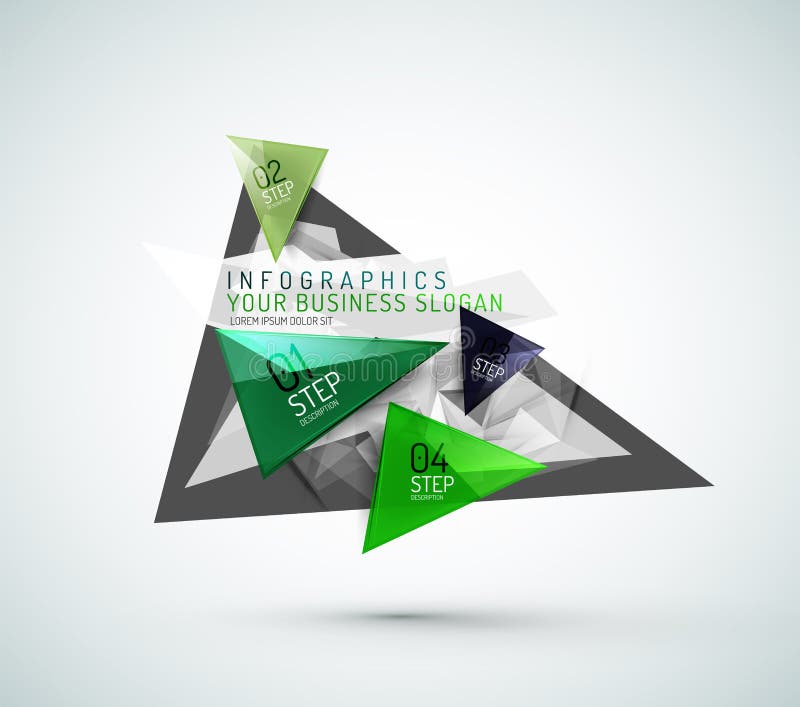 Triangle Shape Modern Paper Infographics Stock Vector - Illustration of ...