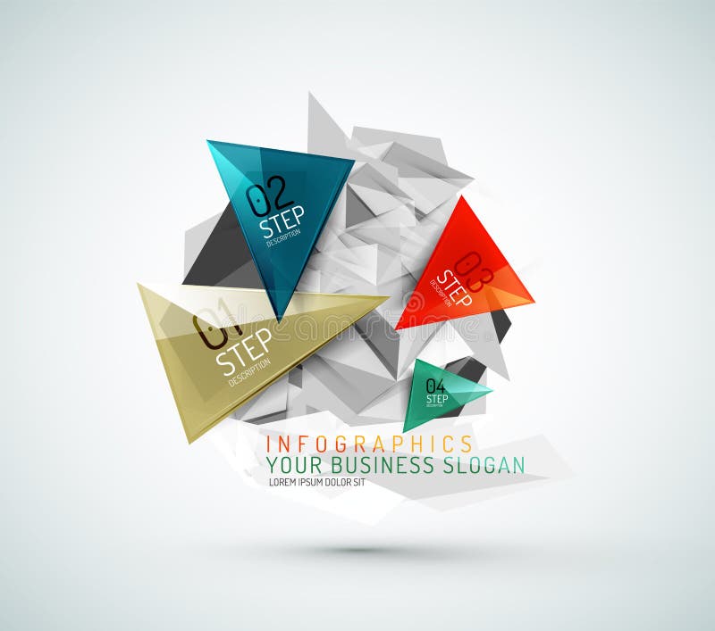 Triangle Shape Modern Paper Infographics Stock Vector - Illustration of ...