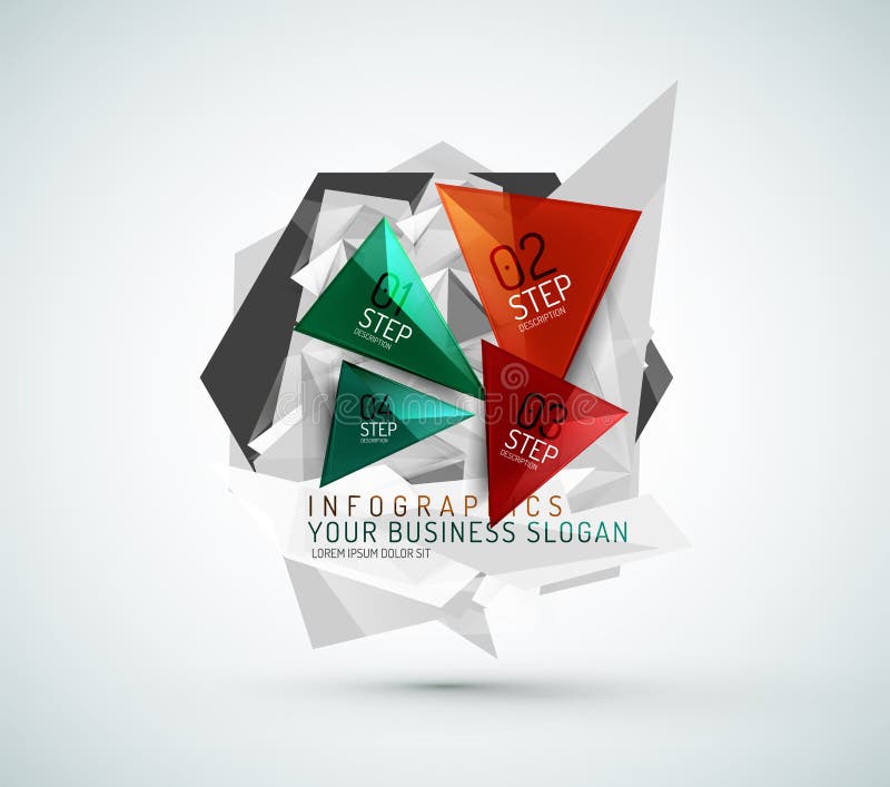 Triangle Shape Modern Paper Infographics Stock Vector - Illustration of ...