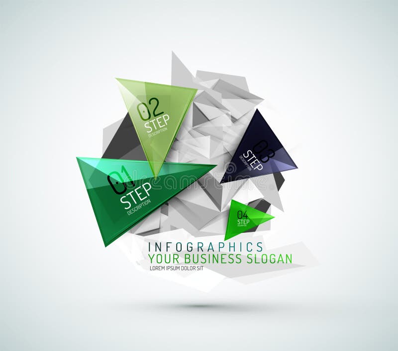 Triangle Shape Modern Paper Infographics Stock Vector - Illustration of ...