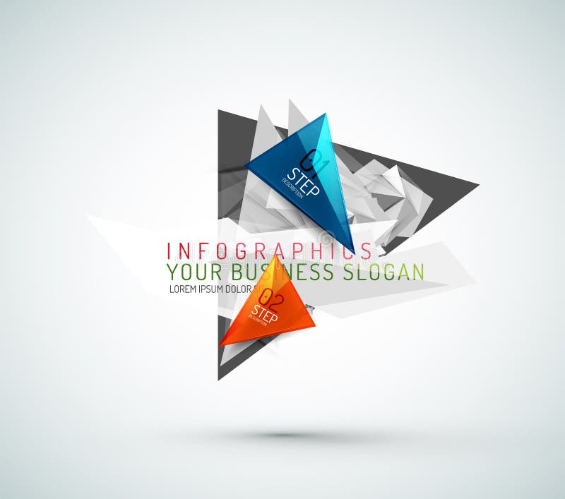 Triangle Shape Modern Paper Infographics Stock Vector - Illustration of ...