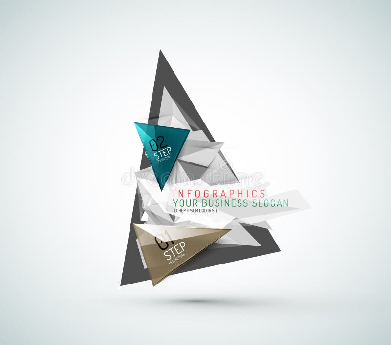 Triangle Shape Modern Paper Infographics Stock Vector - Illustration of ...