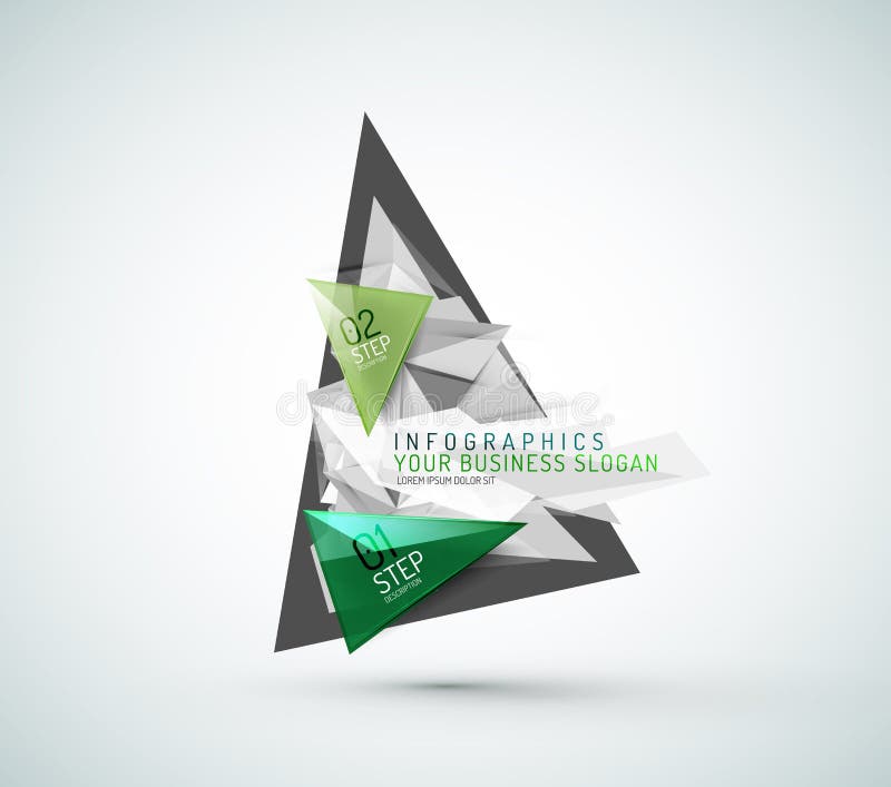 Triangle Shape Modern Paper Infographics Stock Vector - Illustration of ...