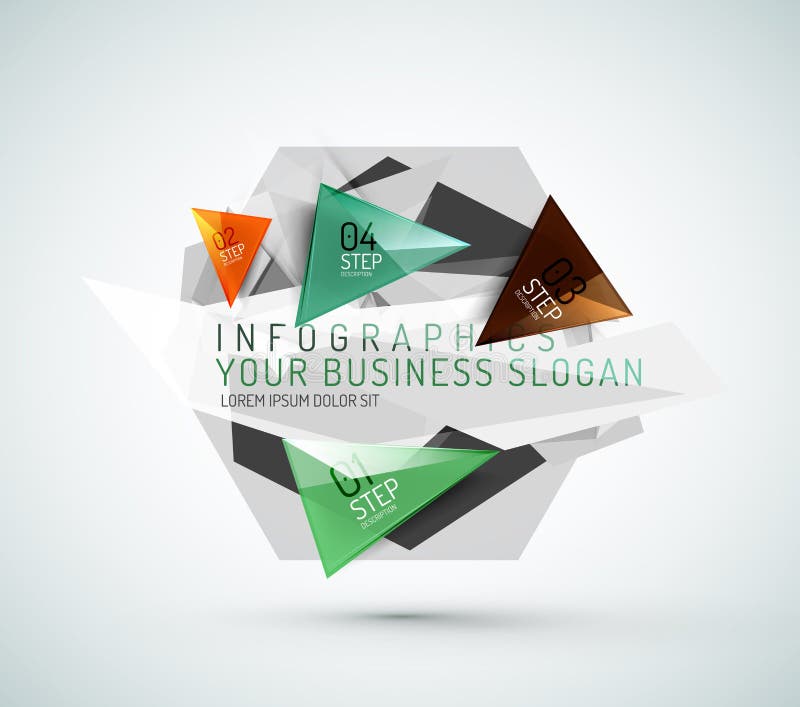 Triangle Shape Modern Paper Infographics Stock Vector - Illustration of ...