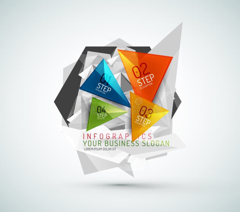Triangle Shape Modern Paper Infographics Stock Vector - Illustration of ...