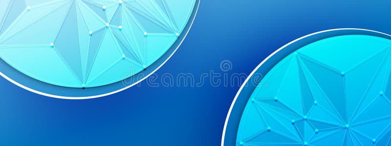 Triangle Shape with Molecule Structure on Blue Background Stock ...