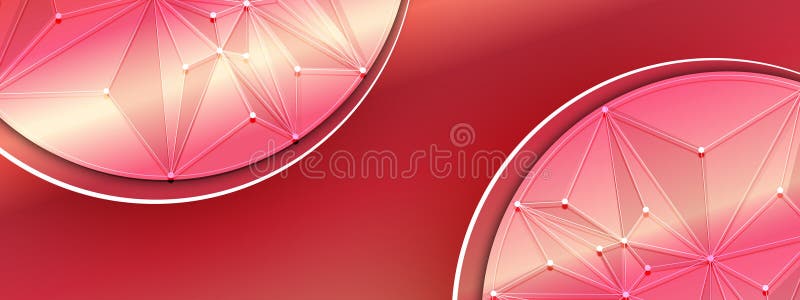 Triangle Shape with Molecule Structure on Red Background Stock ...