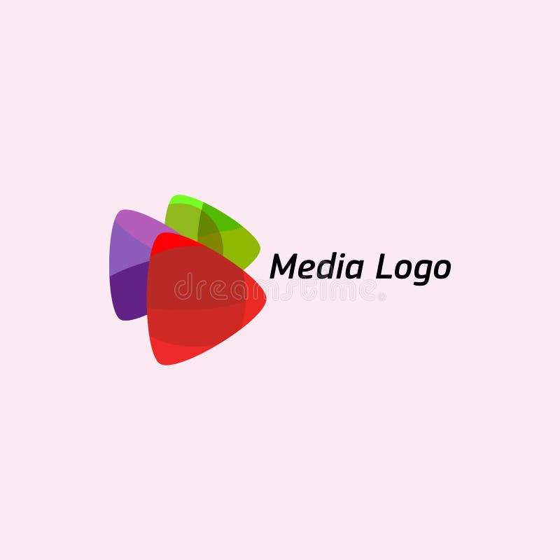 Triangle Shape Play Icon Media Logo Stock Vector - Illustration of ...