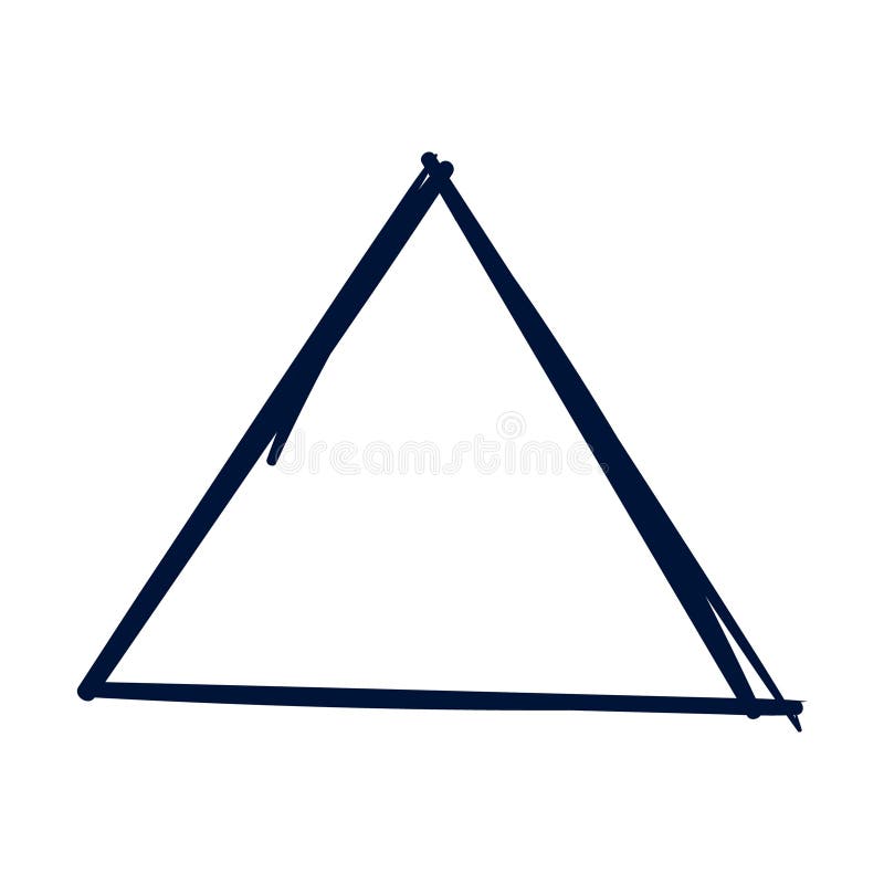 Triangle Shape Scribble Line. Hand Drawn Triangle Shape Scribble Vector ...