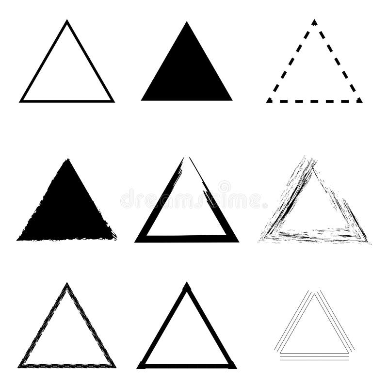 Triangle Shape Set. Geometric Triangle Icons. Artistic Outline Forms ...
