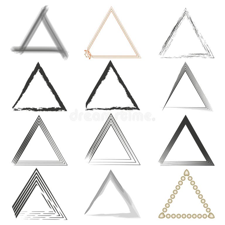 Triangle Shape Sketch. Vector Abstract Outline. Rough Artistic Frame ...