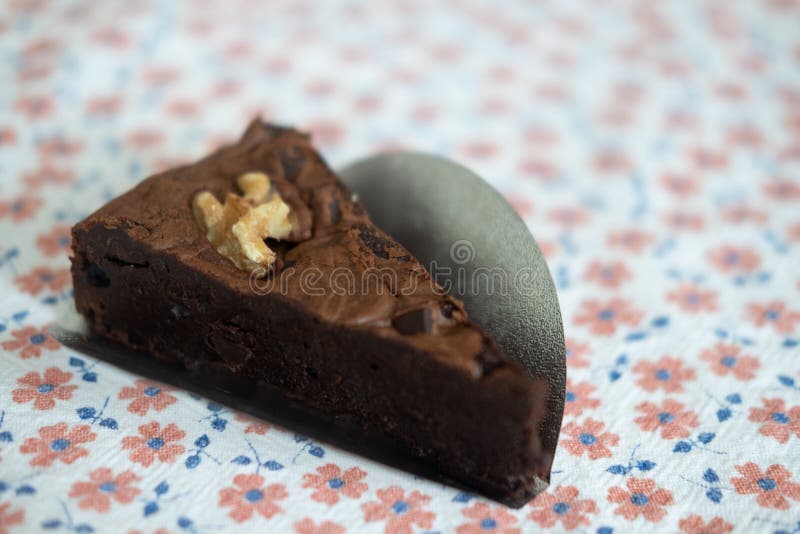 Triangle Shape Slices Piece of Dark Chocolate Brownies Cookie Stock ...