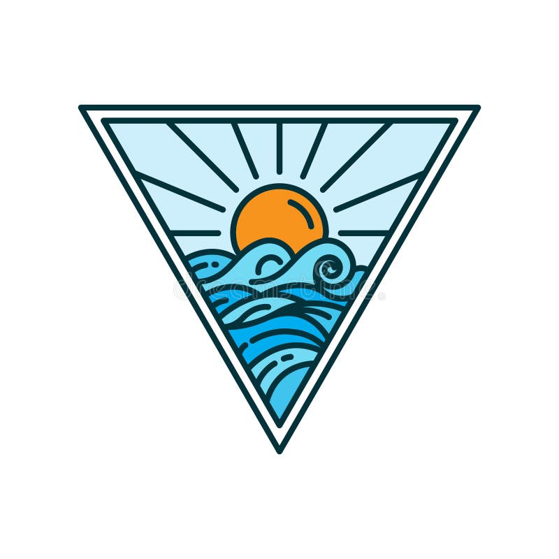 Triangle shape sunset logo stock vector. Illustration of logo - 265920450