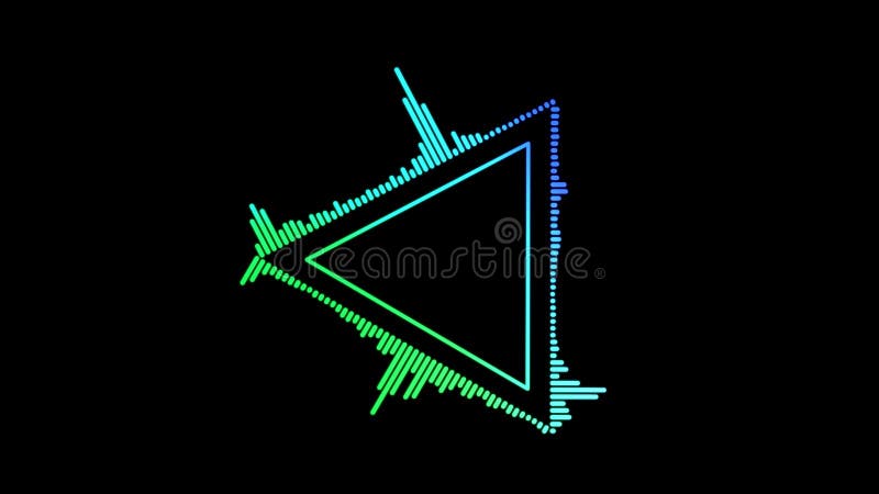 Triangle-shaped Audio Spectrum Animation Blue and Green. Gradient ...