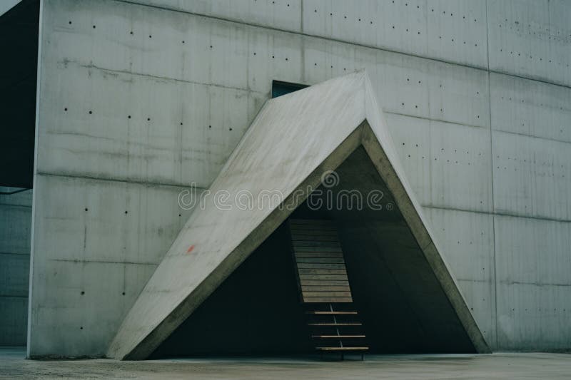 A Triangle Shaped Building with Stairs Leading Up To it Stock ...