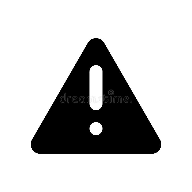 Triangle Shaped Caution Sign Black Glyph Ui Icon Stock Vector ...