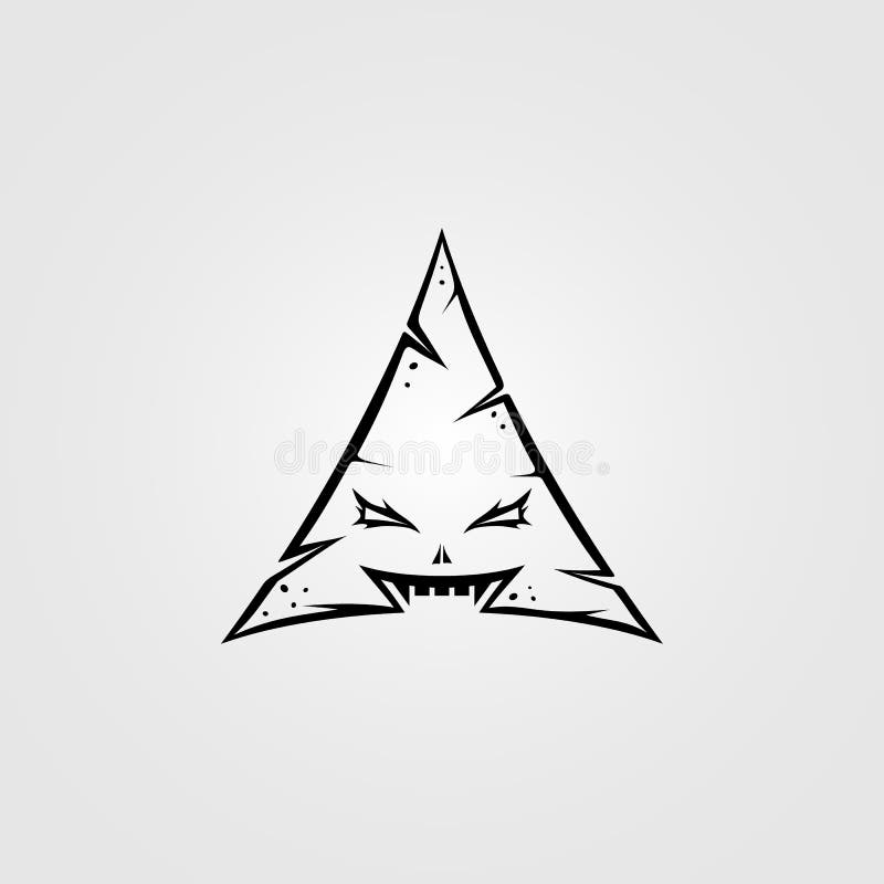 Triangle Shaped Monster Character Sign Symbol Stock Vector ...