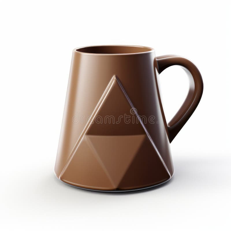 Hyperrealistic Chocolate Mug with Triangular Design Stock Illustration ...