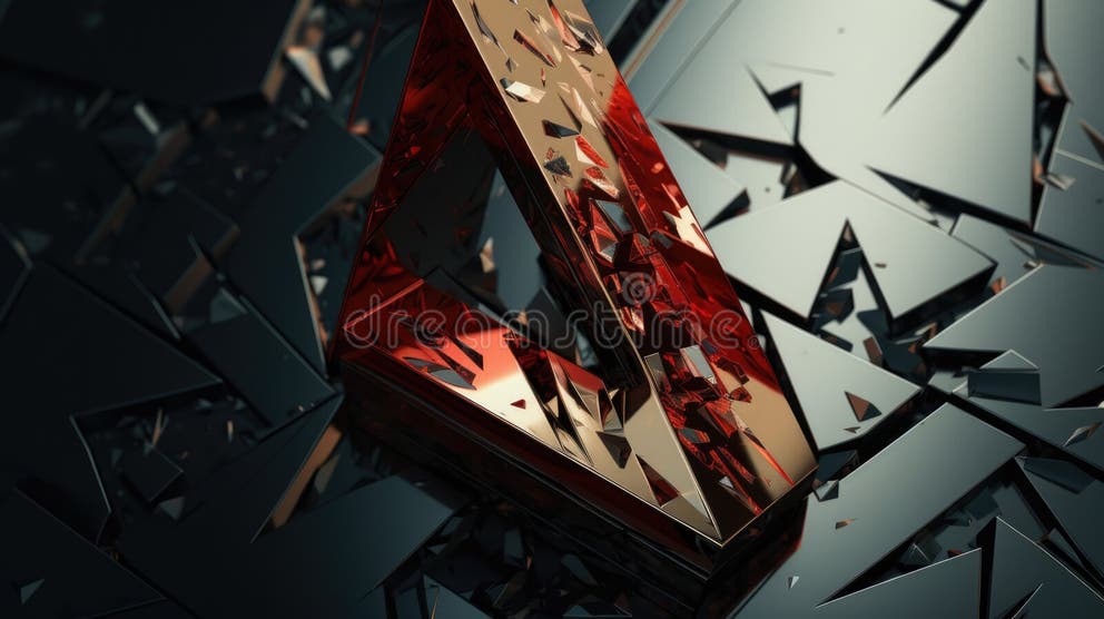 A Triangle Shaped Object Surrounded by Shattered Glass. Perfect for ...