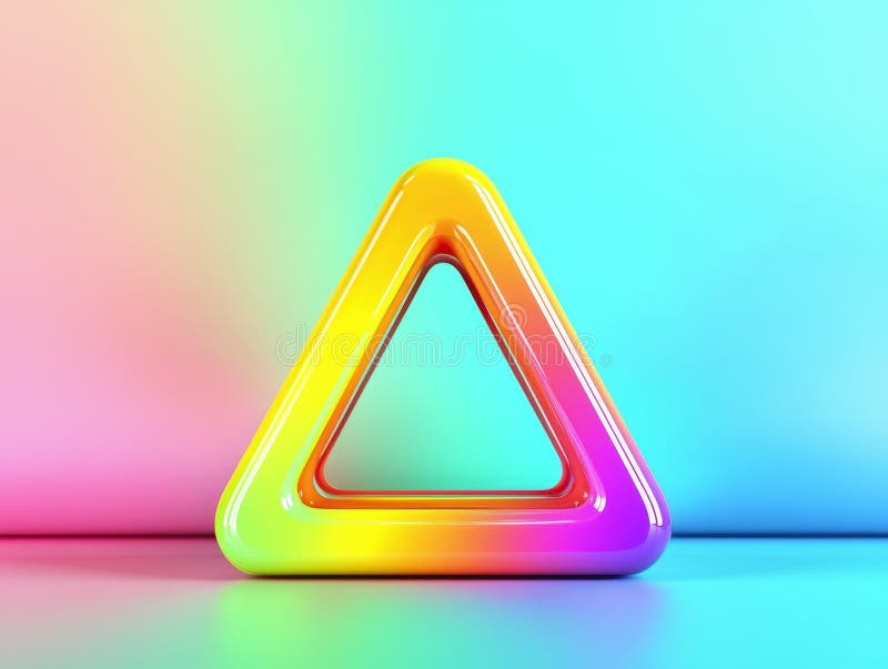 Triangle Shaped Object on a Vibrant Colorful Background with Various ...