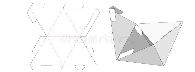 Triangle Box Packaging Die Cut Template Design. 3d Mock-up Stock Vector ...
