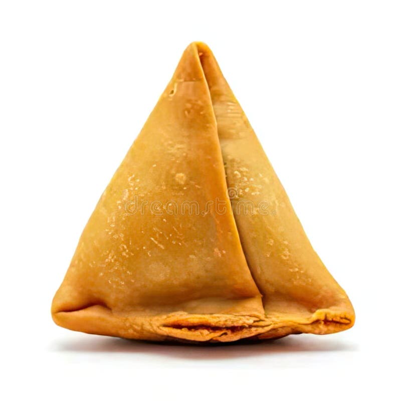 A Triangle-shaped Pastry, Likely a Samosa, with a Golden-brown Crust ...