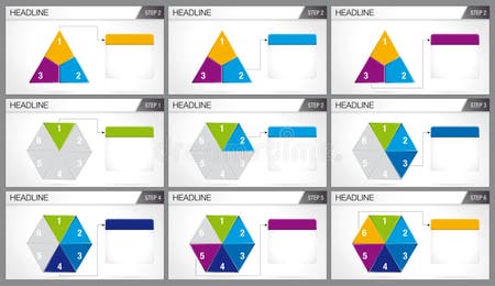 Triangle Shaped Pie Divided into 3 Equal Parts and Hexagonal Pie Stock ...