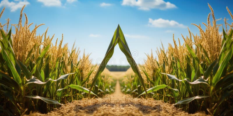 A Triangle Shaped Plant in a Field Stock Illustration - Illustration of ...