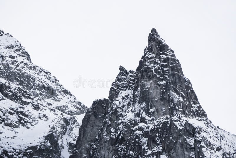 Triangle Shaped Snow Cap Mountain in the Polish Tatrah Stock Image ...