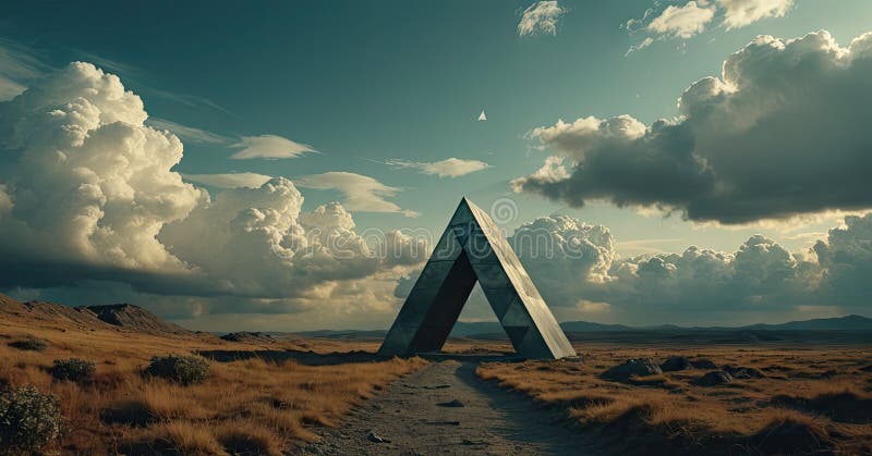 A Triangle-shaped Structure is in the Middle of a Desert, Surrounded by ...