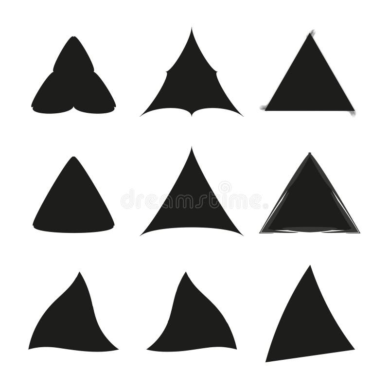 Triangle Shapes Vector. Black and White. Various Abstract Designs ...