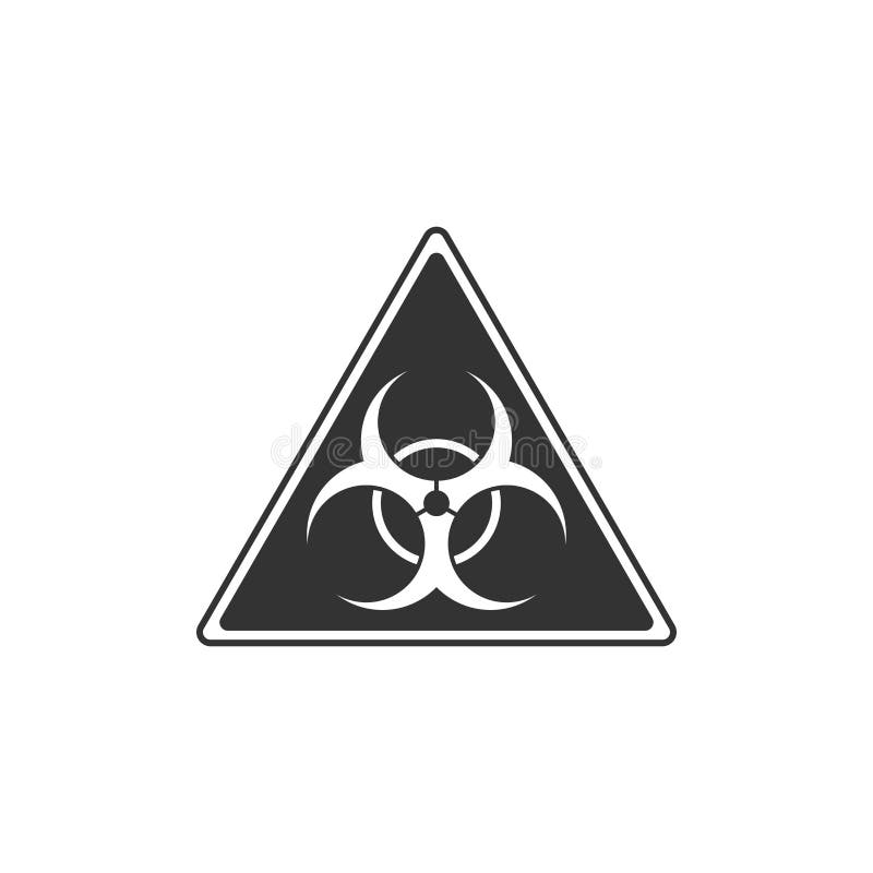 Triangle Sign with Biohazard Symbol Icon Isolated. Flat Design Stock ... Triangle Sign with Biohazard Symbol Icon Isolated. Flat Design Stock ...