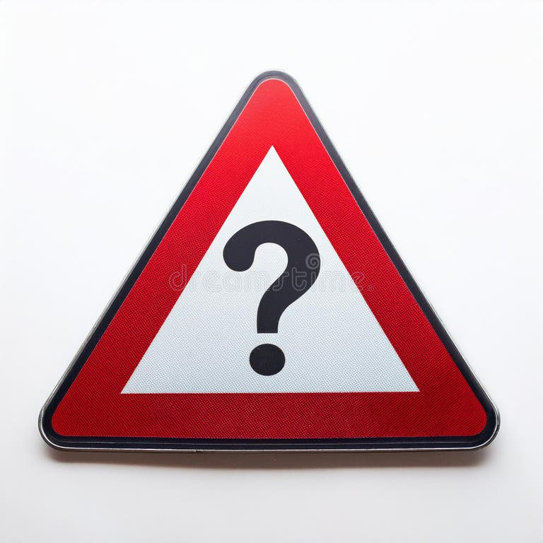 Triangle Sign with Question Mark Isolated on White Backdrop. FAQ and QA Stock Illustration ...