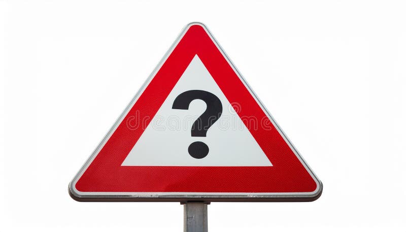 Triangle Sign with Question Mark Isolated on White Backdrop. FAQ and QA Stock Illustration ...