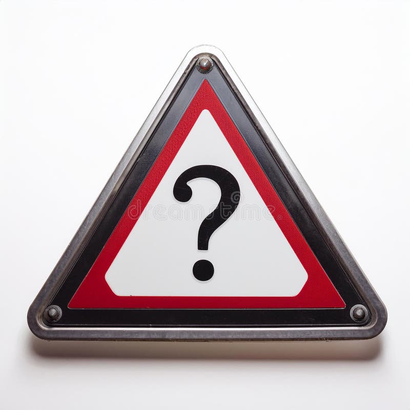 Triangle Sign with Question Mark Isolated on White Backdrop. FAQ and QA Stock Illustration ...