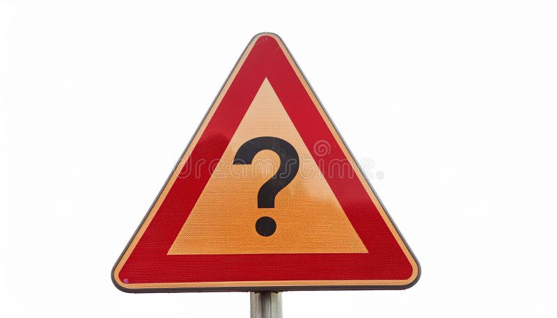Triangle Sign with Question Mark Isolated on White Backdrop. FAQ and QA Stock Illustration ...