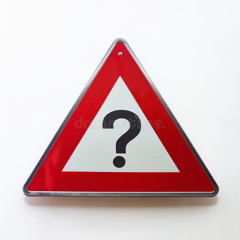 Triangle Sign with Question Mark Isolated on White Backdrop. FAQ and QA Stock Illustration ...