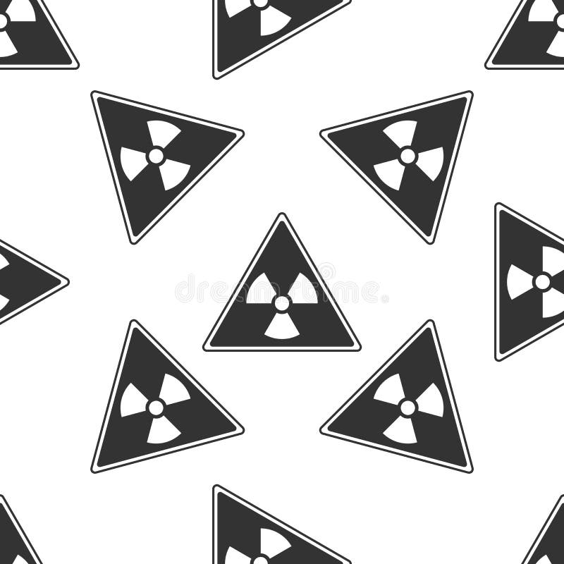 Triangle Sign with Radiation Symbol Icon Isolated on Black, White and ...