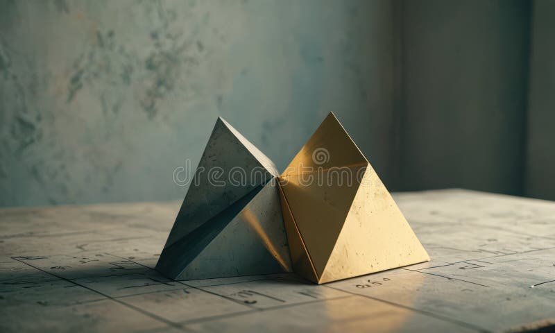 A Triangle is Sitting on a Table Next To Another Triangle, Both of ...